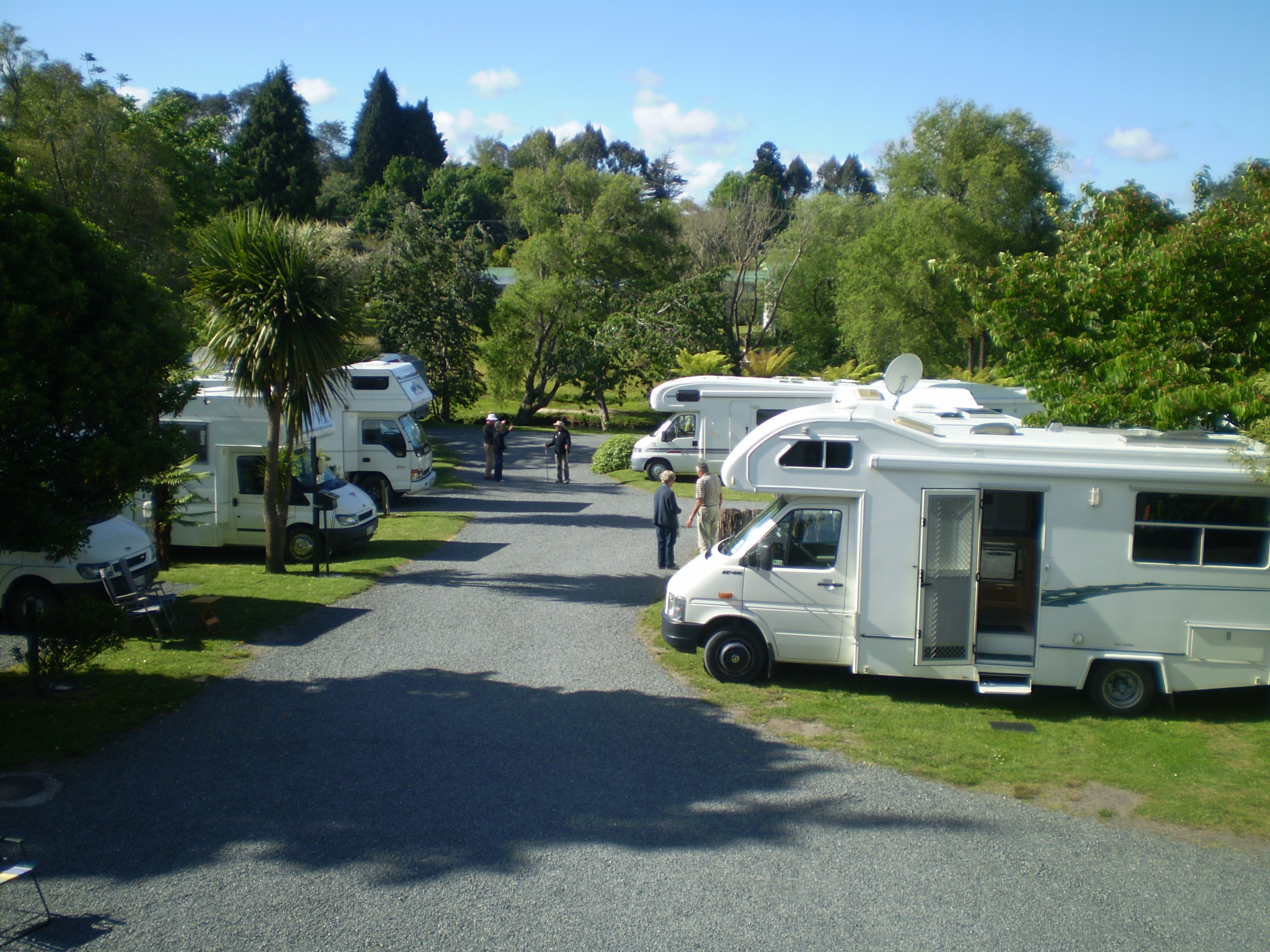 Many of the campsites are streamside with privacy hedges.